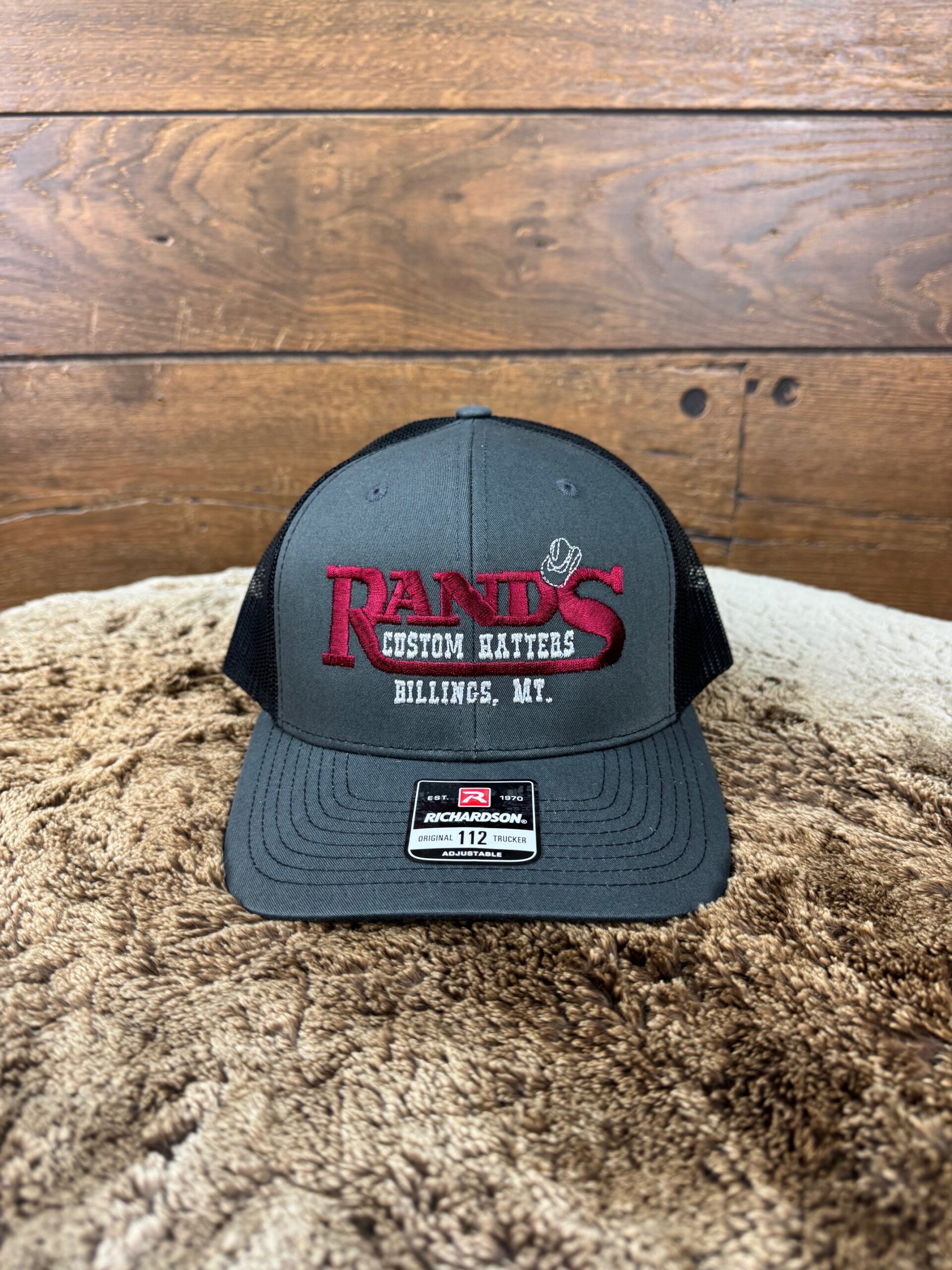 Rand's Custom Hatters, Embroidered in Maroon baseball Caps - I Wanna Hat